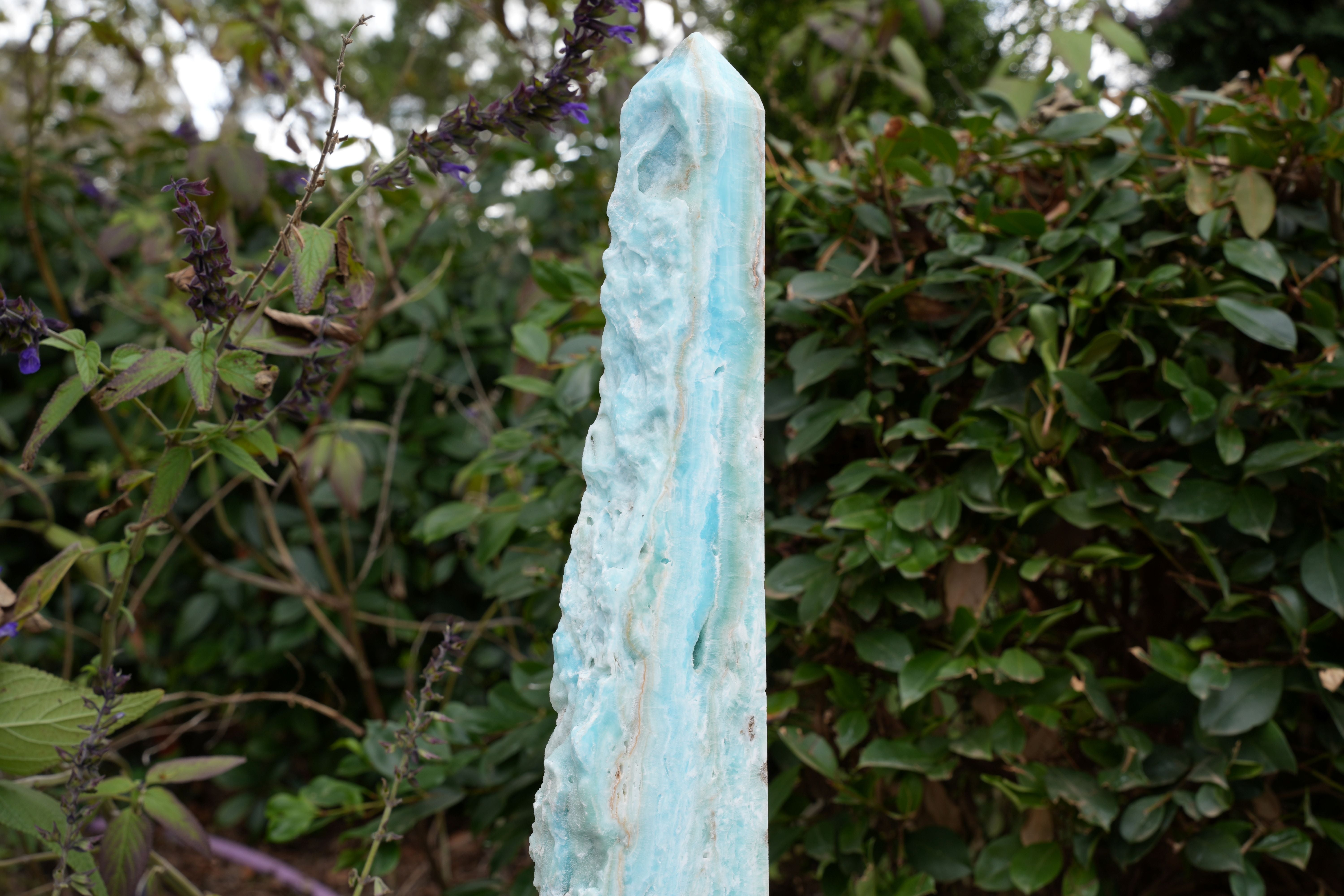 Extra Large Hemimorphite Towers With Raw Edge | On Wooden Stand | Reik ...